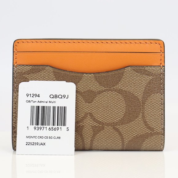 Coach | Bags | Magnetic Card Case In Colorblock Signature Canvas | Poshmark